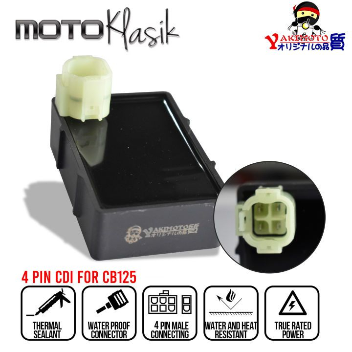 YAKIMOTO CDI FOR HONDA CB125 4 PINS STOCK SIZE CAPACITOR DISCHARGE IGNITION BOX FOR MOTORCYCLE ...