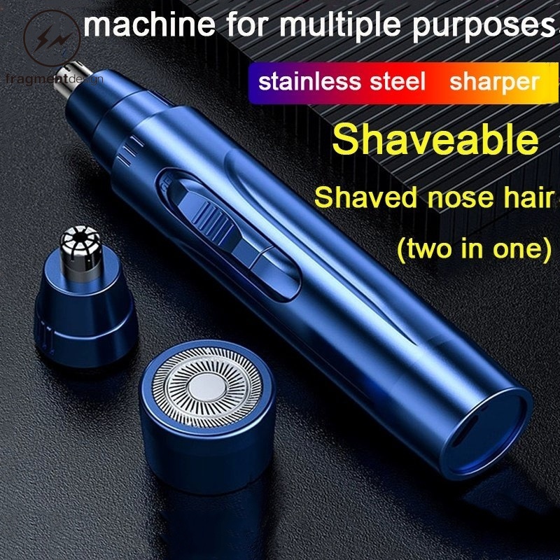 2in1 Electric Nose Hair Trimmer USB Rechargeable Mini Razor Beard ...