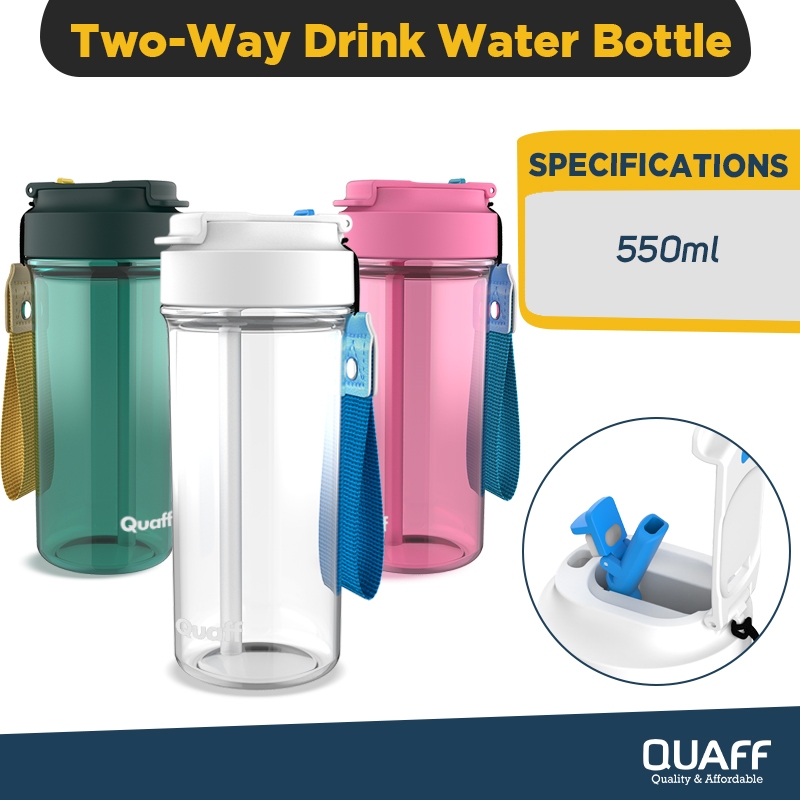 QUAFF two-way drink water bottle 550mL (White / Pink / Green) | Shopee Philippines