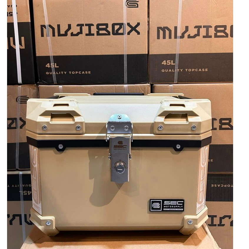 SEC 45L HEXALITE MUJI TOPBOX W/ BACKREST AND LEATHER INNER LINING ...