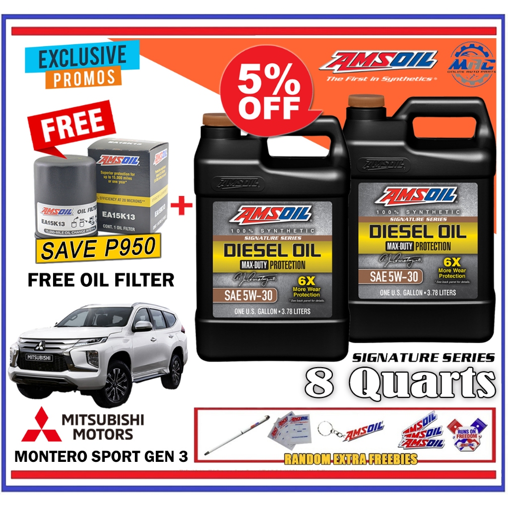 AMSOIL Signature Series Max Duty 5W30 8 quarts Change Oil Package for ...