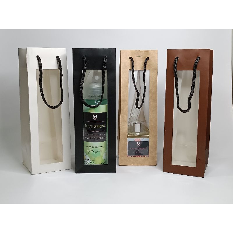 3x3x9 inches Paper bag with window - Good for Linen spray and diffuser ...
