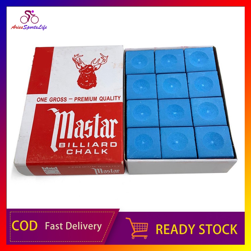 12Pcs Billiard Chalk Snooker Billiard Stick Chalk Pool Cue Tip Table ...