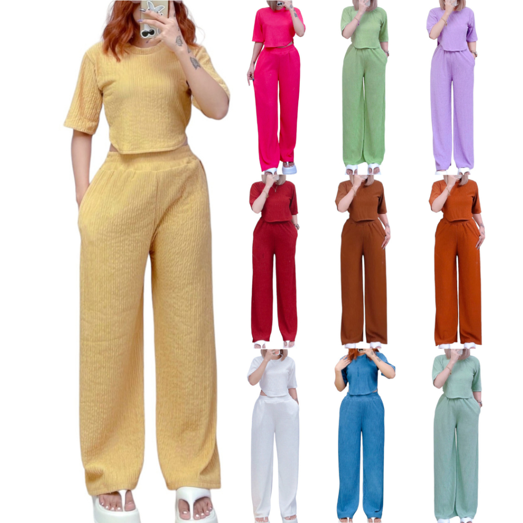 GC Trendy Bark Crepe Basic Top Set Coords Set for Ladies | Plain Top ...
