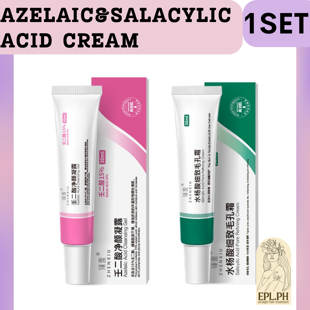 (1SET) Azelaic Acid Cream 15% and Salacylic Acne Scar Remover Cleansing ...