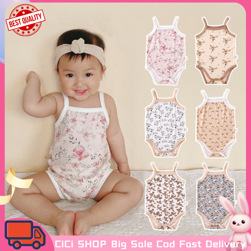 CICI Baby Girls 2pc Set Newborn Sleeveless Onesie Romper Bodysuits ...