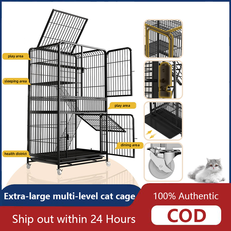 Easy Assemble Large Cat Cage Cage Pet 3/4 Layer Cat House With Door ...