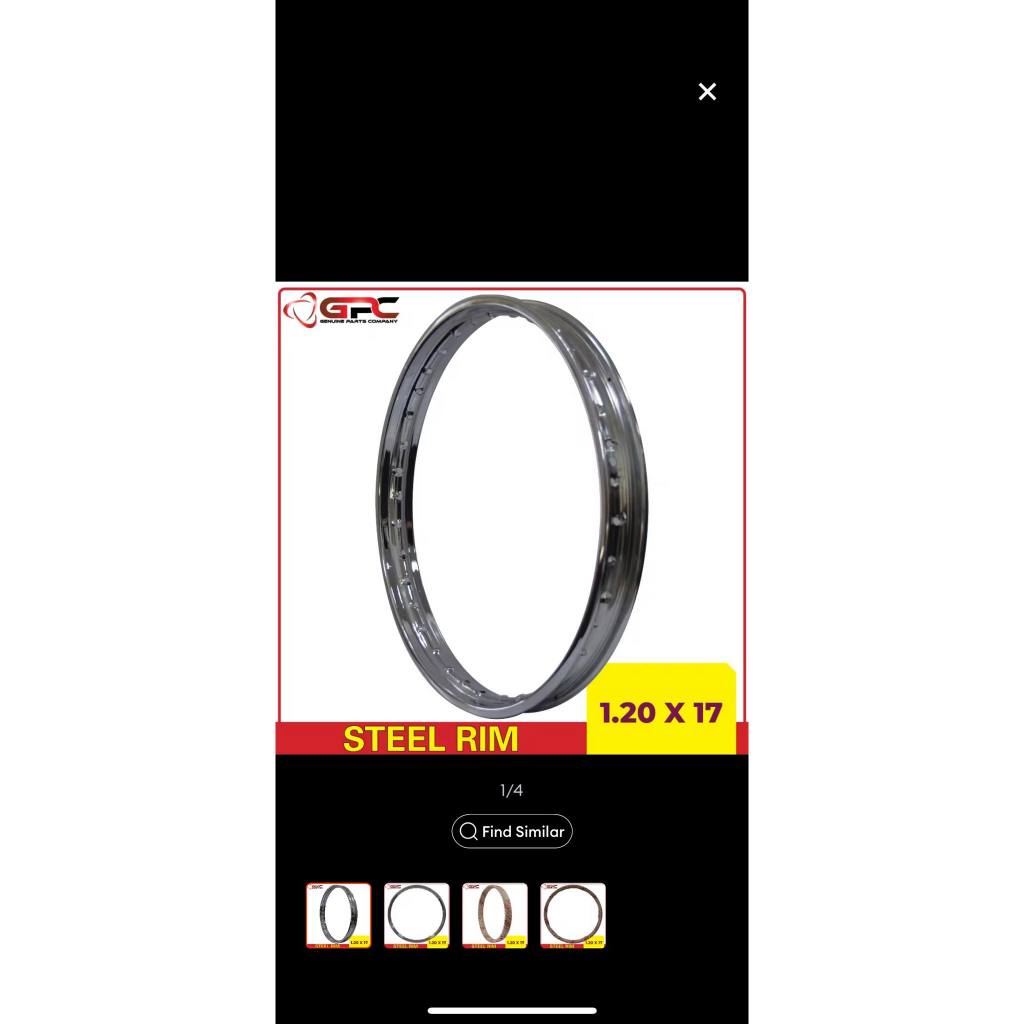 1.20X17 GPC MOTORCYCLE RIM [STEEL] SOLD PER PIECE | Shopee Philippines