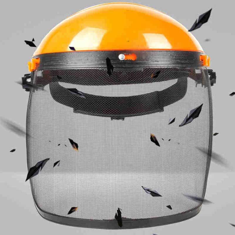 Garden Grass Trimmer Safety Helmet Hat with Full Face Mesh Protective ...
