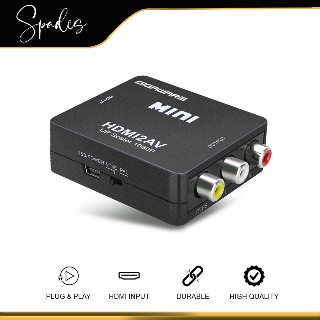 Gigaware Mini HDMI To AV 1080p Upscaler | Shopee Philippines