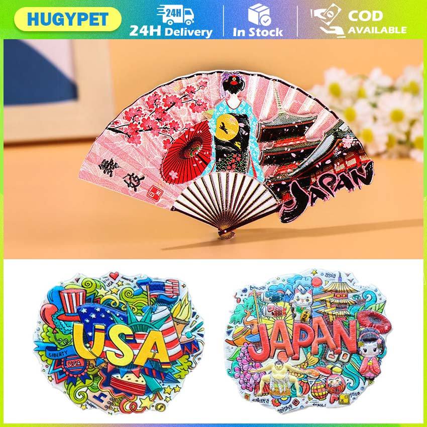 Magnetic Refrigerator Magnets USA Japan Dancer Fan Memorial Fridge ...