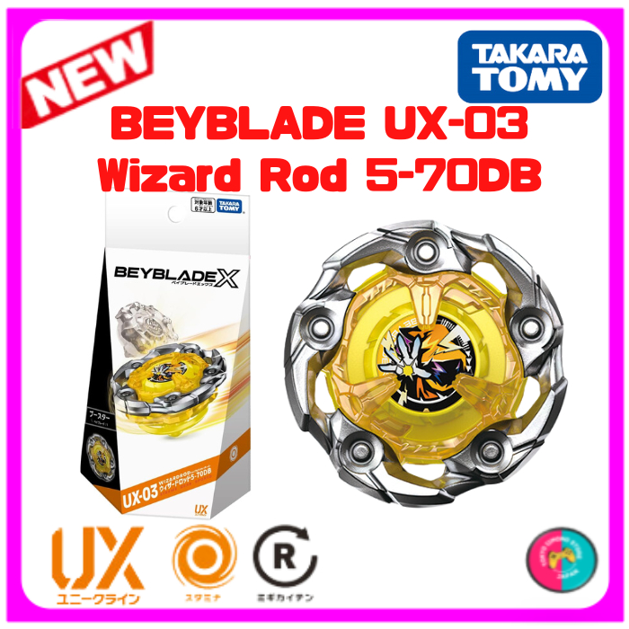 4/27Takara Tomy restock l NEW RELEASE BEYBLADE UX-03 Wizard Rod 5-70DB ...