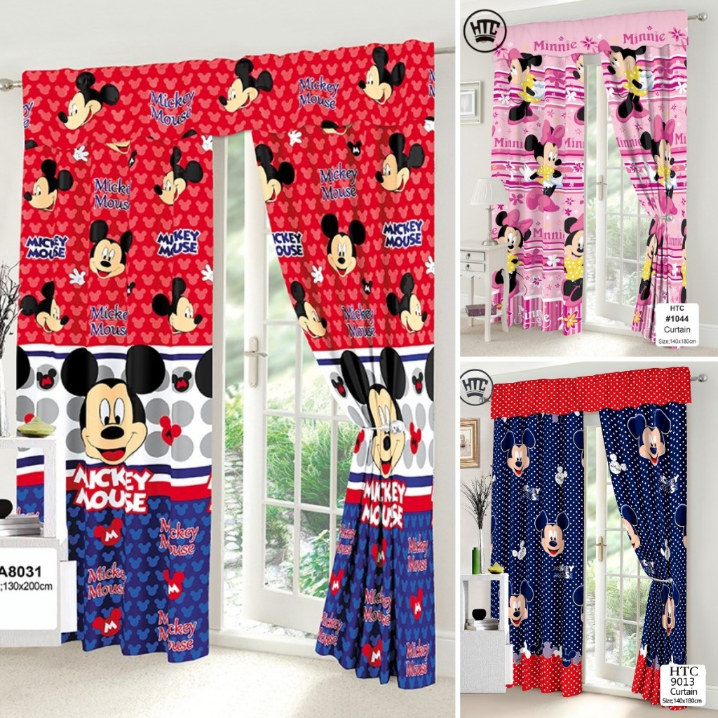 Curtain Mickey Mouse Hello Kitty Stitch Cartoon Curtain for Window Home ...