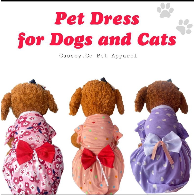 Pet Dress for dogs and Cats with Adjustable Velcro (Dog Dress) | Shopee ...