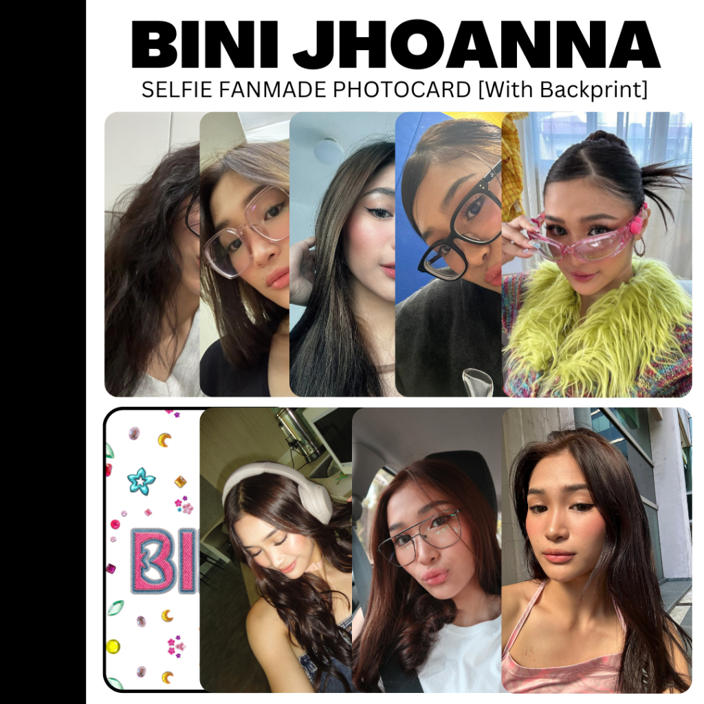 BINI Jhoanna Selfie Fanmade Photocard [With backprint] | Shopee Philippines