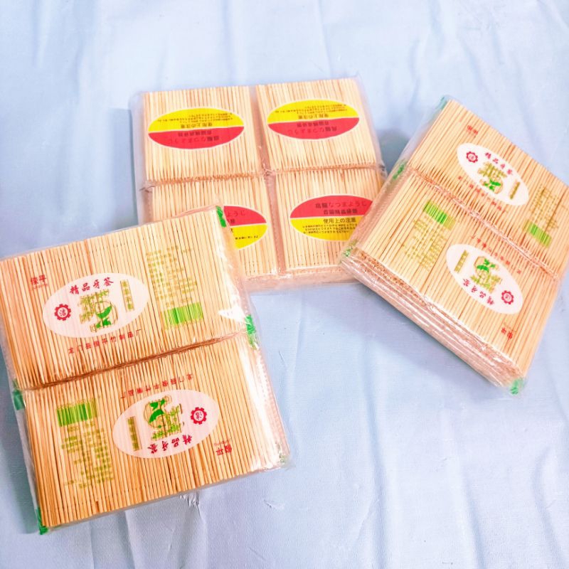 Bamboo sticks toothpick (80pcsX20packs & 150pcsX10packs) | Shopee ...