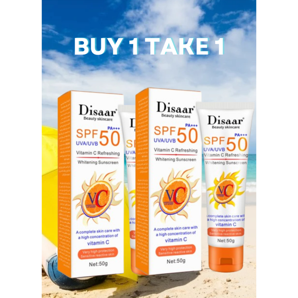 Disaar Vitamin C Organic Sunscreen SPF50 Oil Free Sunscreen Instant ...