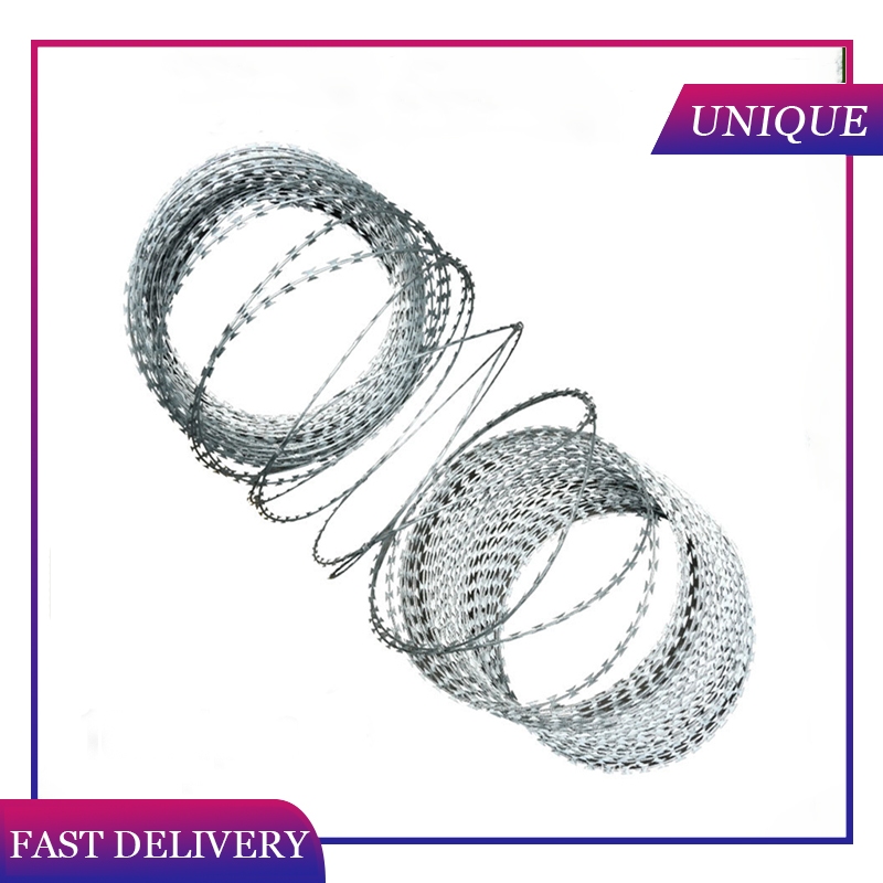 Barbed Razor Wire Roll 10 Meters 32ft Combat Military Wire Spiral Blade ...