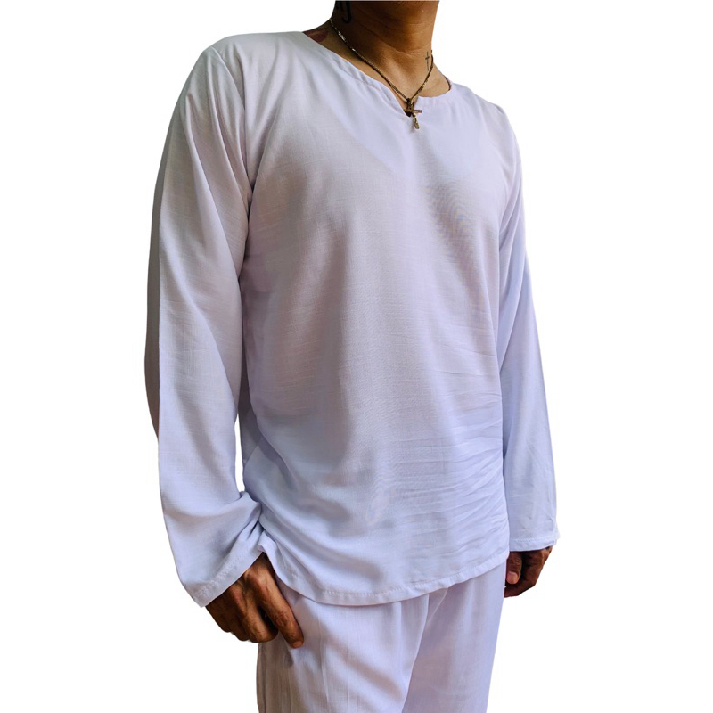 Terno White Beach wear for men longsleeve drape tokong prenuptial ...