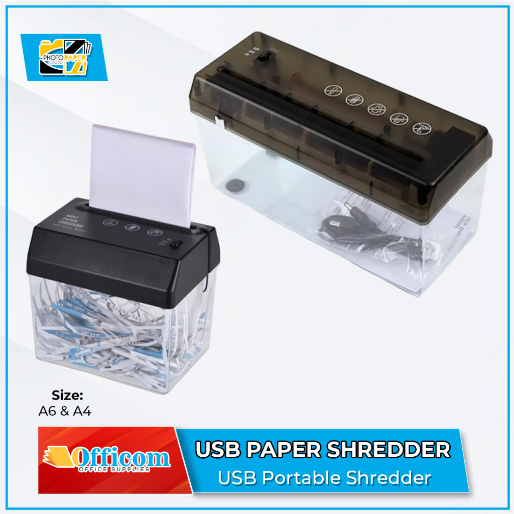 Mini Paper Shredder A4/A6 Size USB Portable Shredder Plastic with USB ...