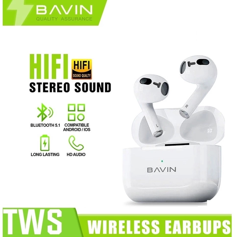 Original BAVIN TWS Wireless Earbuds Bluetooth5.1 Earphone Hi-Fi Audio ...