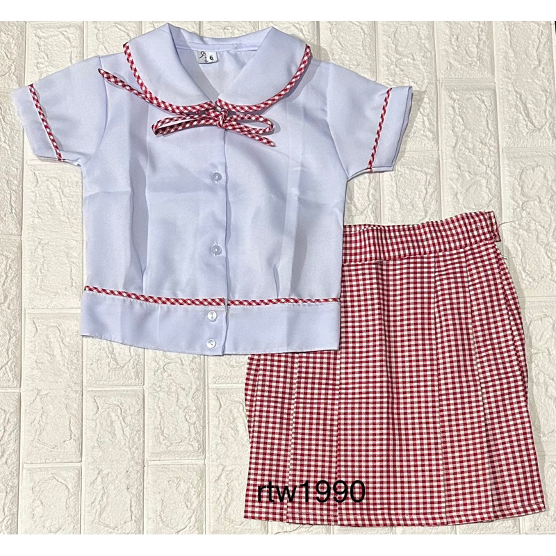 School uniform SET checkered red 2-8yrs with jumper 8-16yrs without ...