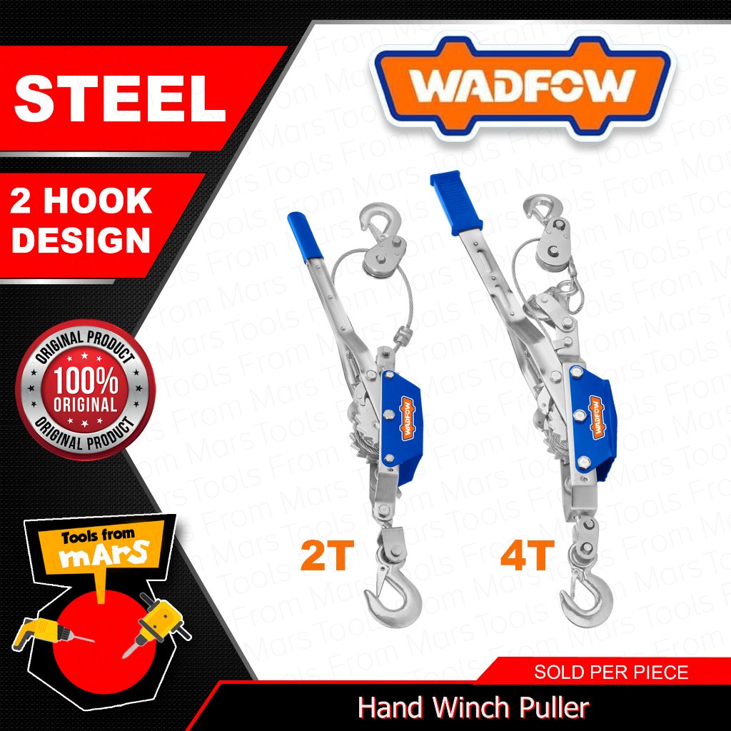 Wadfow 2T - 4T Hand Winch Puller Wire Rope Ratchet Lifting Tool Puller ...