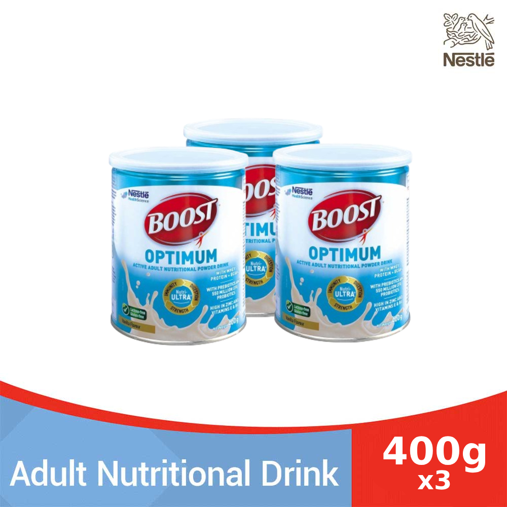 Boost Optimum Vanilla Adult Milk Powder 400g - Pack of 3 | Shopee ...