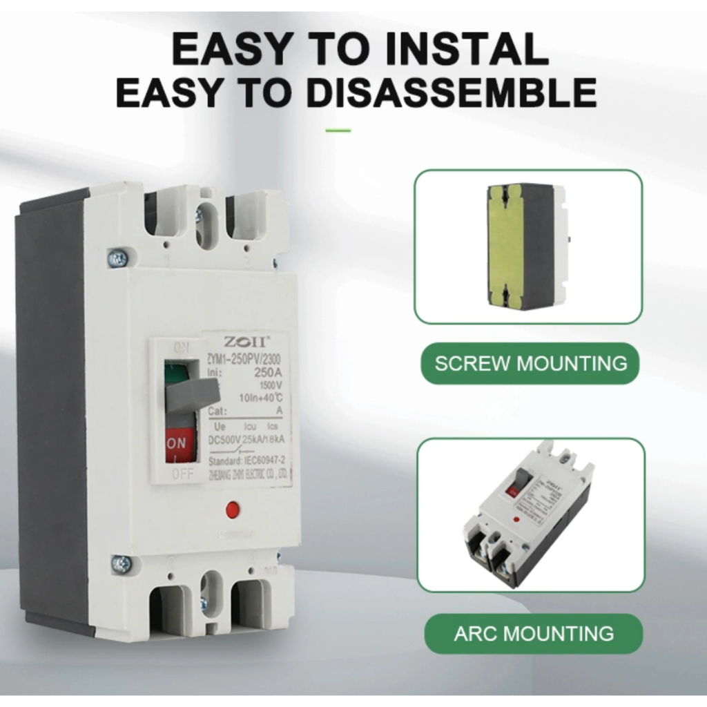 DC MCCB 100A 125A 160A 200A 250A 300A moulded circuit breakers | Shopee ...