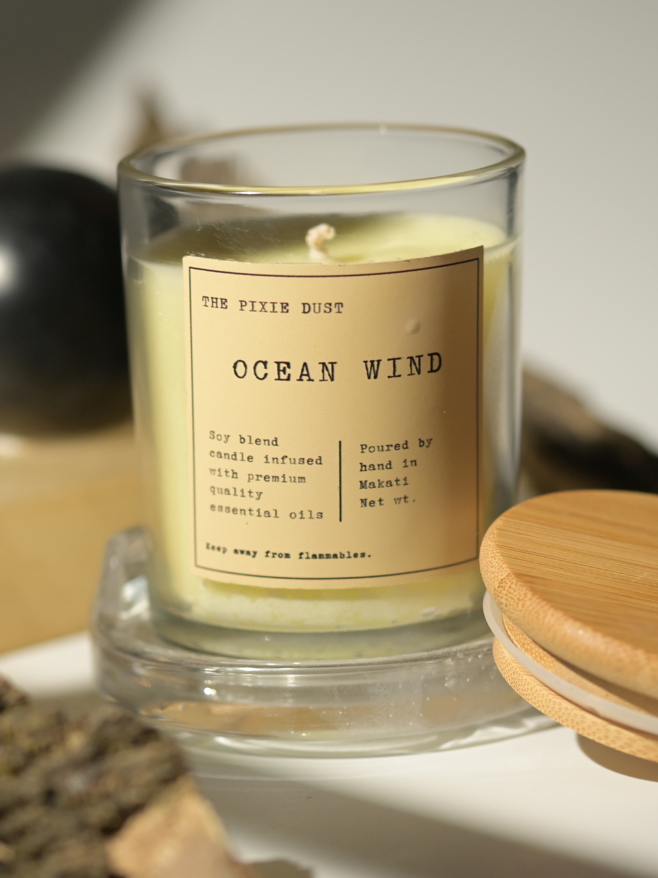 Ocean Wind Scented Candle 143g – Hand-Poured, Amber Glass Jar | Shopee ...