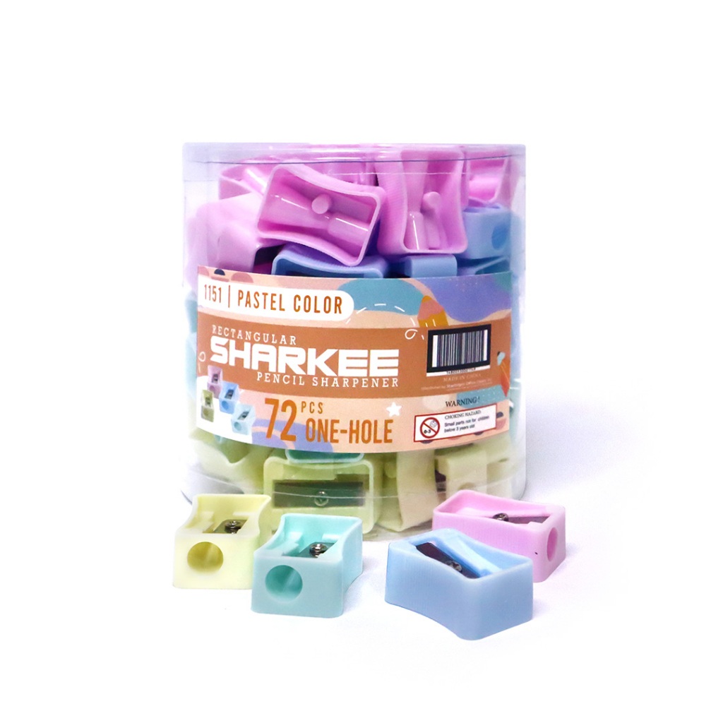 SHARKEE One-Hole Pencil Sharpener Rectangular Pastel Color 1151 (tub ...