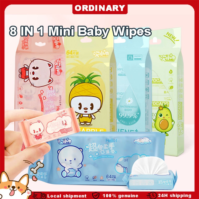 8 IN 1 Mini Baby Wipes Wet Wipes Wet Tissue Travel Outdoor Spot Mini ...