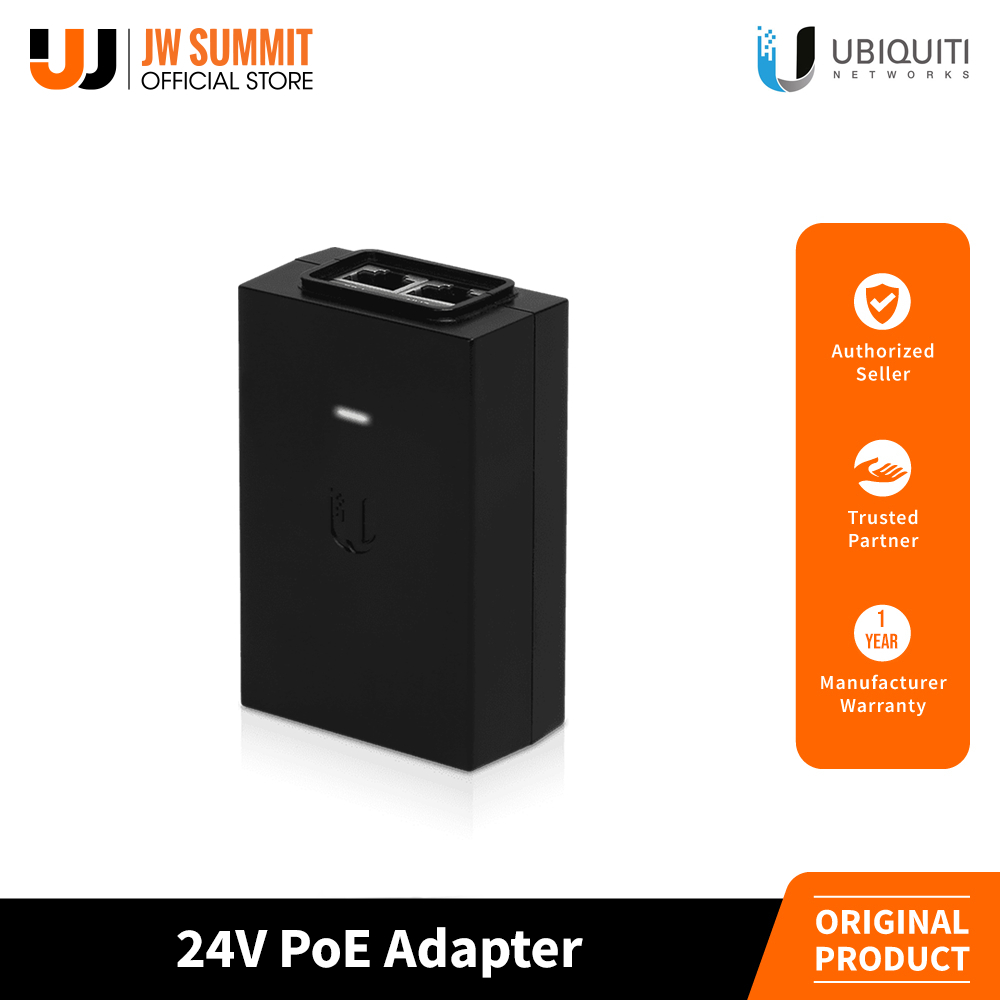 Ubiquiti 24V Hi-Power Black Surge and Clamping Protection PoE Adapter ...
