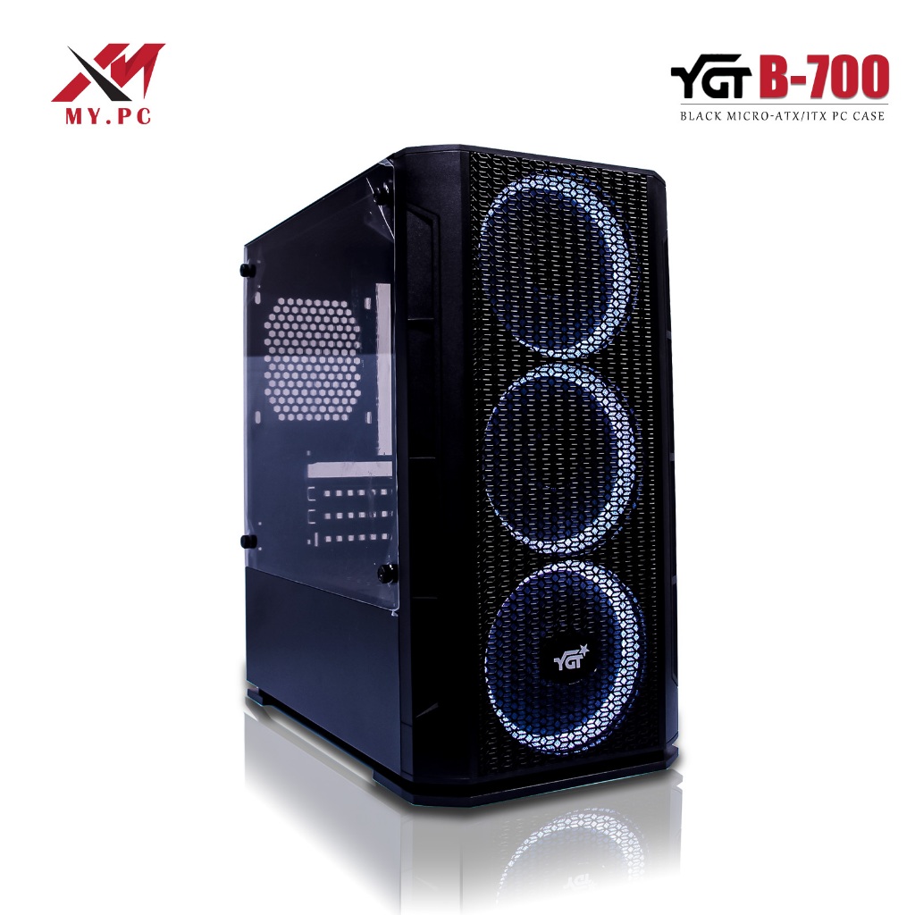 YGT B-700 Tempered Glass Micro-ATX/ITX Gaming PC/Desktop Case | Shopee ...