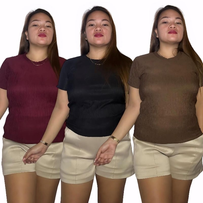 BARBARA T-Shirt Bark Crepe Fabric Small to XL | Shopee Philippines