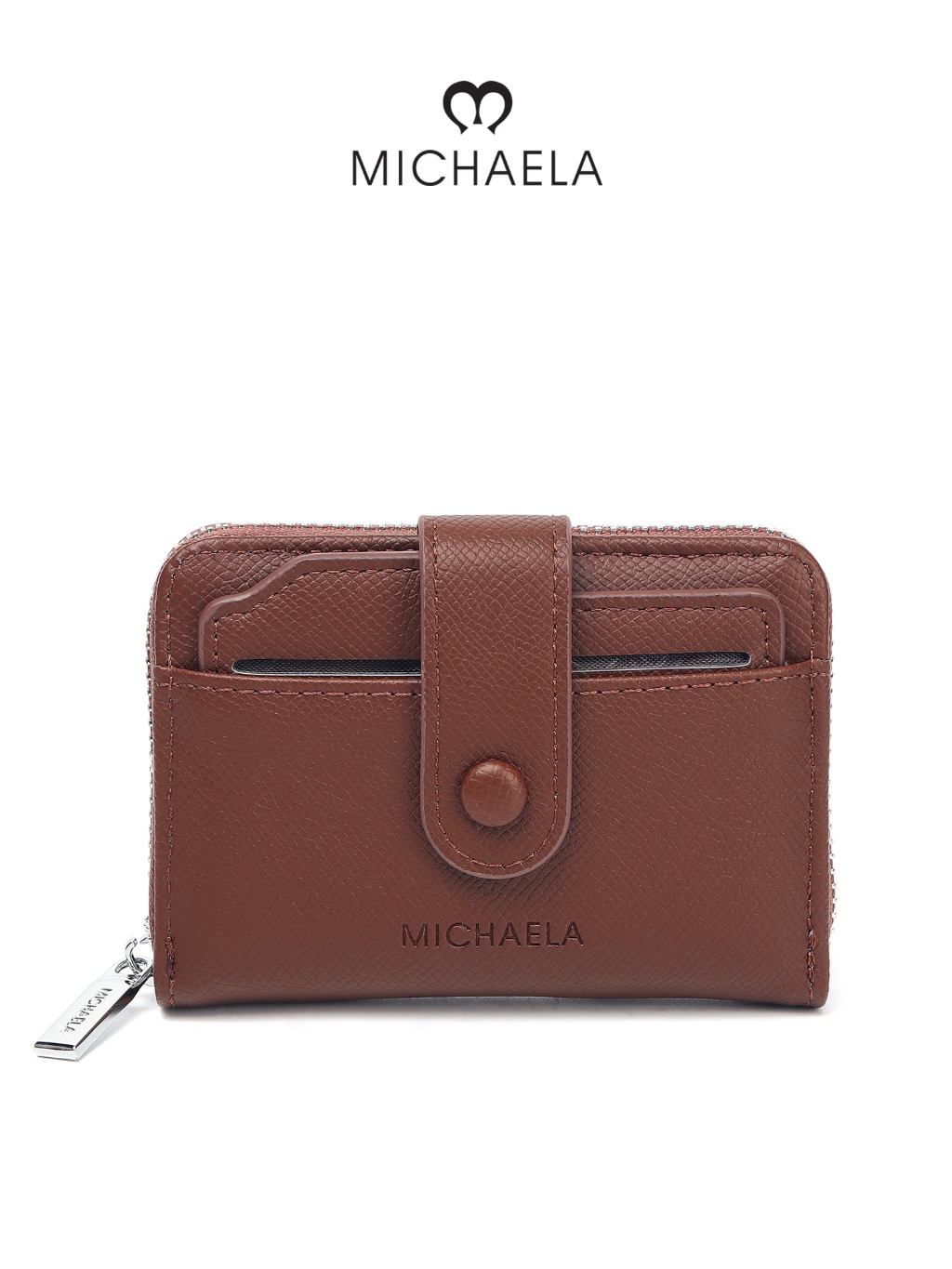 MICHAELA Zip Card Wallet with Detachable Card Holder Accordion Card ...