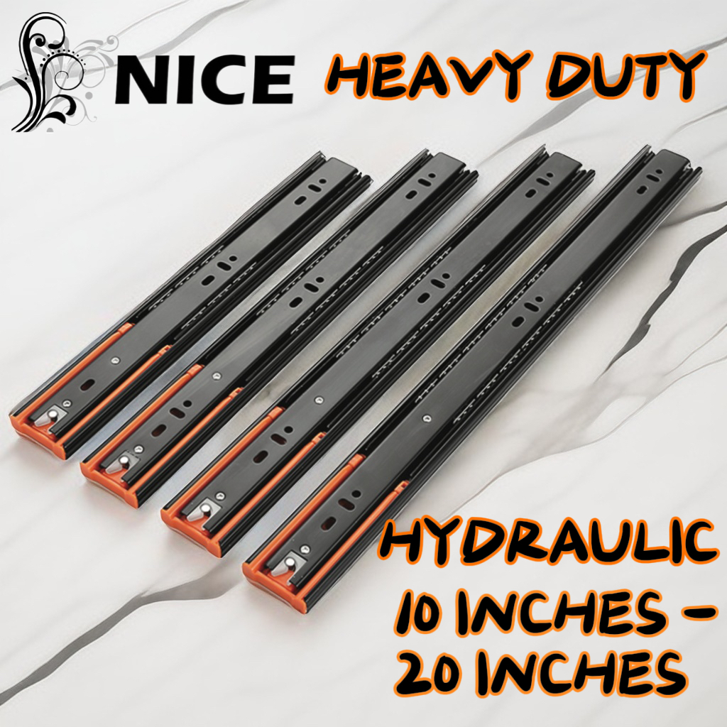 NICE 1Pair(2pcs) Soft Closing Hydraulic Drawer Guide Full Extension ...