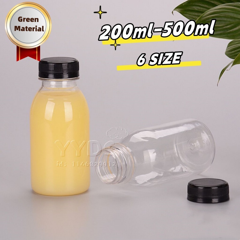 YYDS PET Plastic Bottle with Black Cap 200ml | 250ml | 300ml | 350ml | 500ml Available Sizes ...