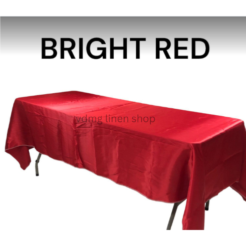 Table Cloth Plain Satin Silk Rectangular Topper Wedding Elegant Cover ...