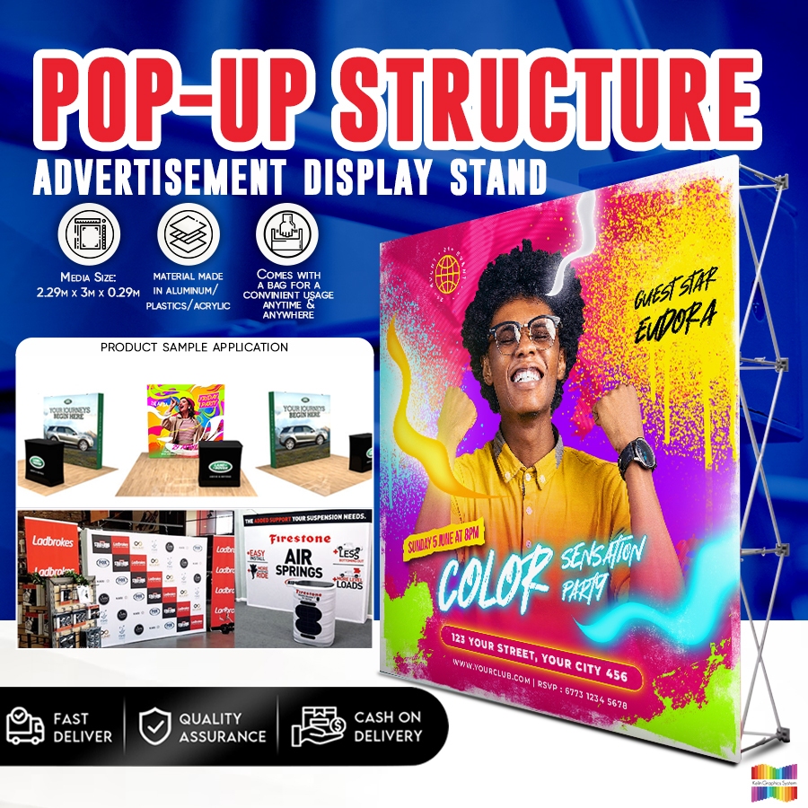 KGS Pop-Up Backdrop Display Stand – 3x4 Panel Banner Frame | Perfect ...