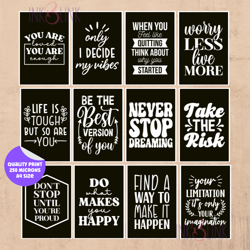 Motivational Quote Laminated Poster Wall Décor (A4 size) | Shopee ...
