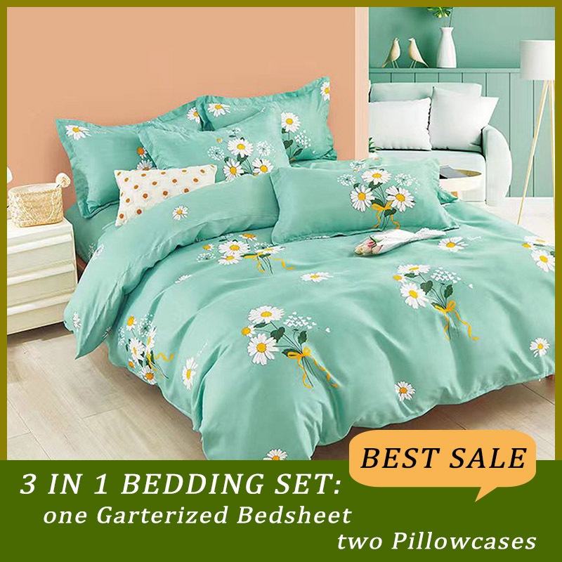 3 in 1 Bedsheet Garterized Sheet and Pillowcase Canadian Cotton ...
