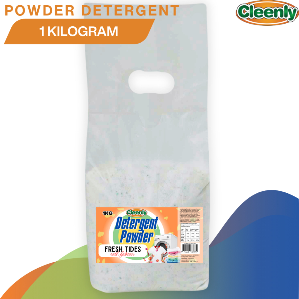 CLEENLY - FRESH TIDES- Premium Detergent Powder 1 Kilogram | Shopee ...