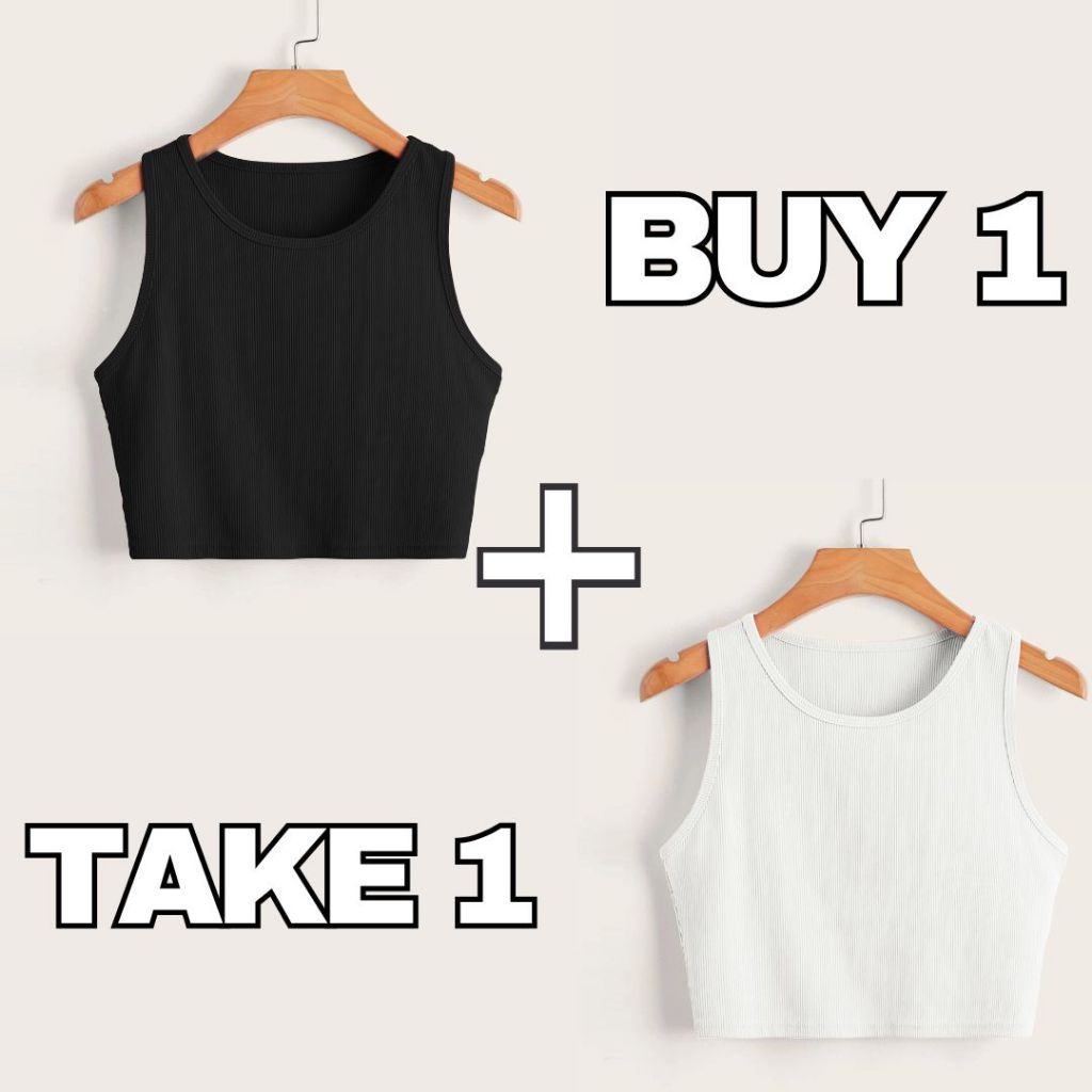 SS B1T1 Zara Racer Back Sando For Women Fashion Knitted Ribbed Croptop ...