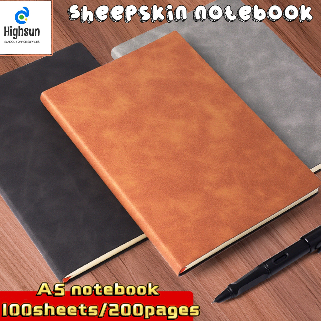 A5 Soft Leather notebook 100 sheets school and office supplies leather ...