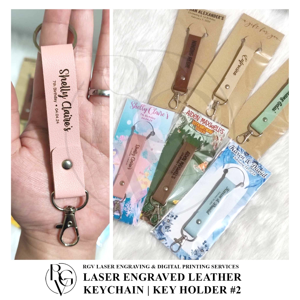 Laser Engraved Leather Keychain Key Holder with Lobster Clasp Hook ...