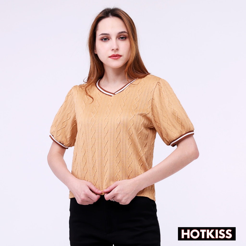 Hotkiss Textured Knits Short Sleeves Blouse HST12-0106 | Shopee Philippines