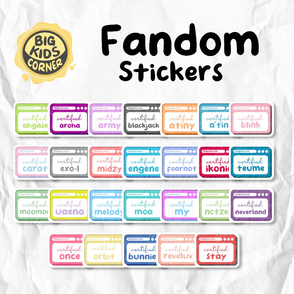 K-pop Fandom Stickers - Waterproof Stickers | Big Kids Corner | Shopee ...