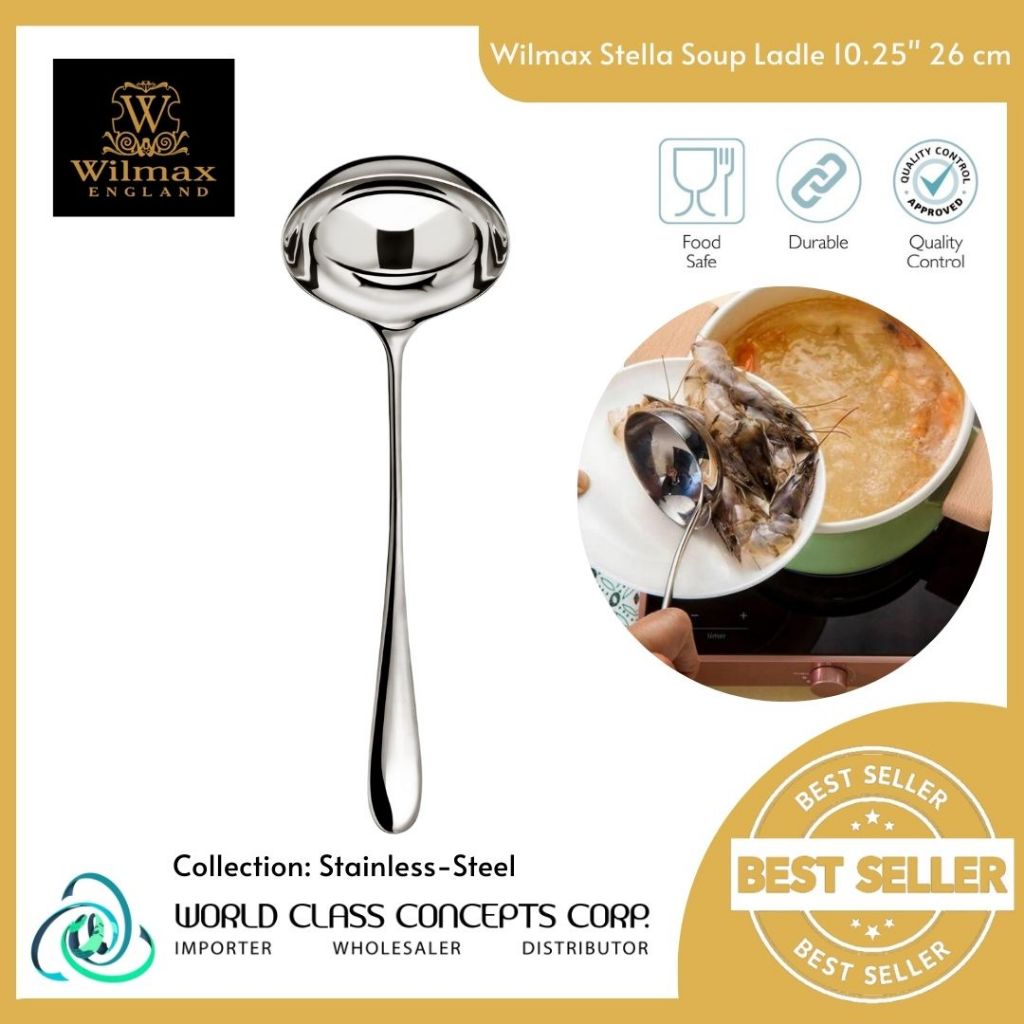 Wilmax England Stainless Stella Soup Ladle Serving Spoon Food Server 10 ...