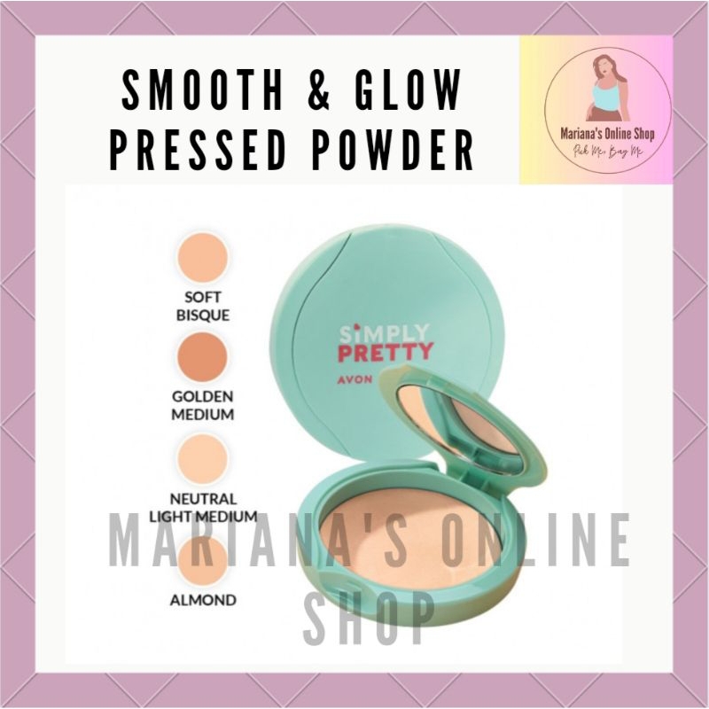 AVON SIMPLY PRETTY SMOOTH & GLOW PRESSED POWDER Spf 14 & SHINE NO MORE ...